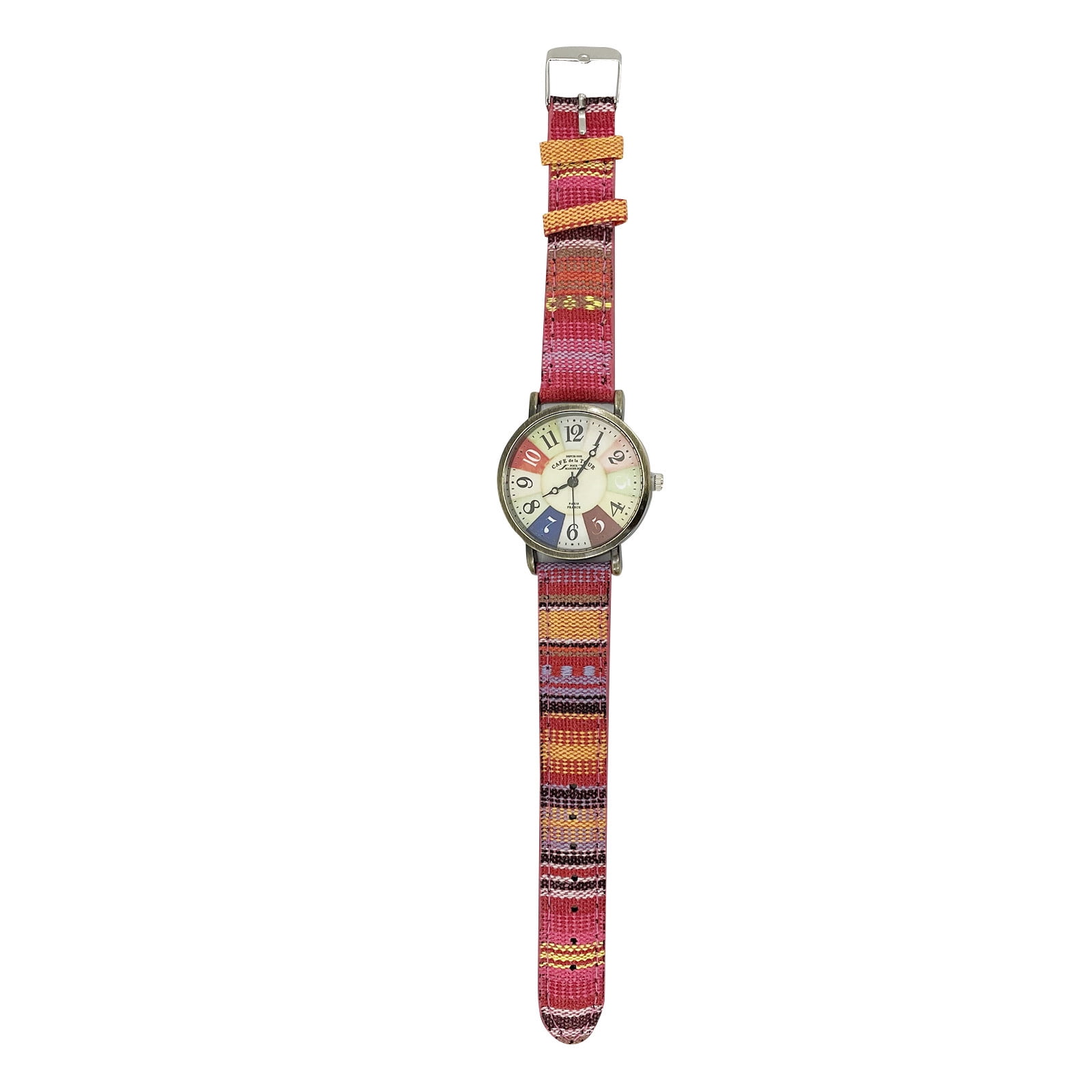 Kcodviy WATCHES FOR WOMEN WITH MULTICOLOUR RAINBOW PATTERN Wide Leather ...