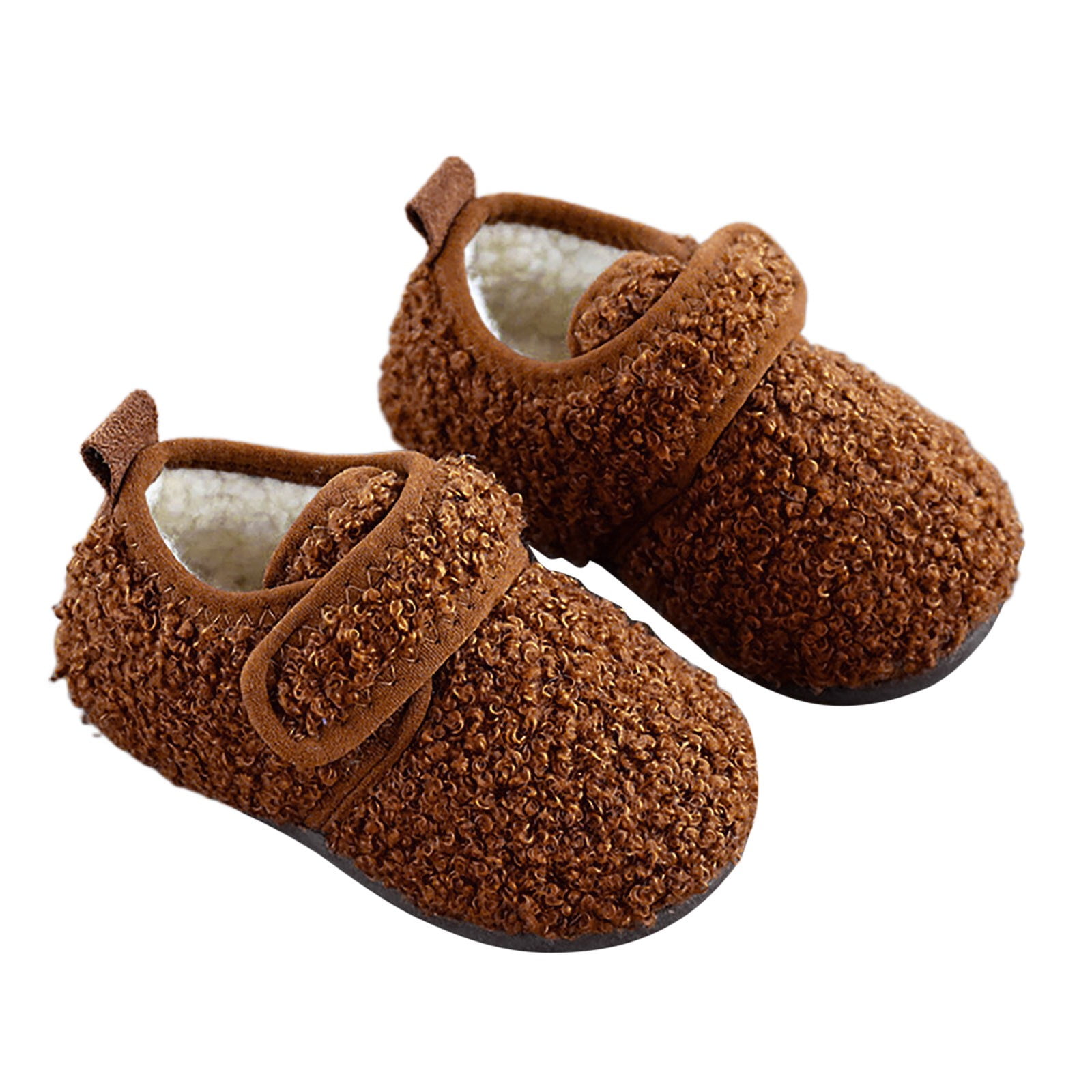 Kcodviy Winter Solid Versatile Plush Belle Slippers Children Home Shoes ...