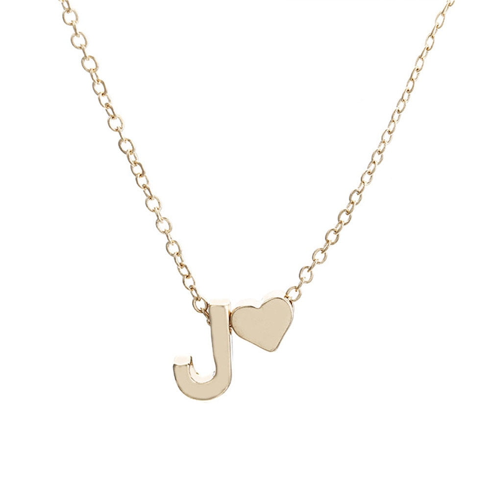 Kcodviy Women Cute Heart Letter Choker Chain Pendant Lady Necklace ...