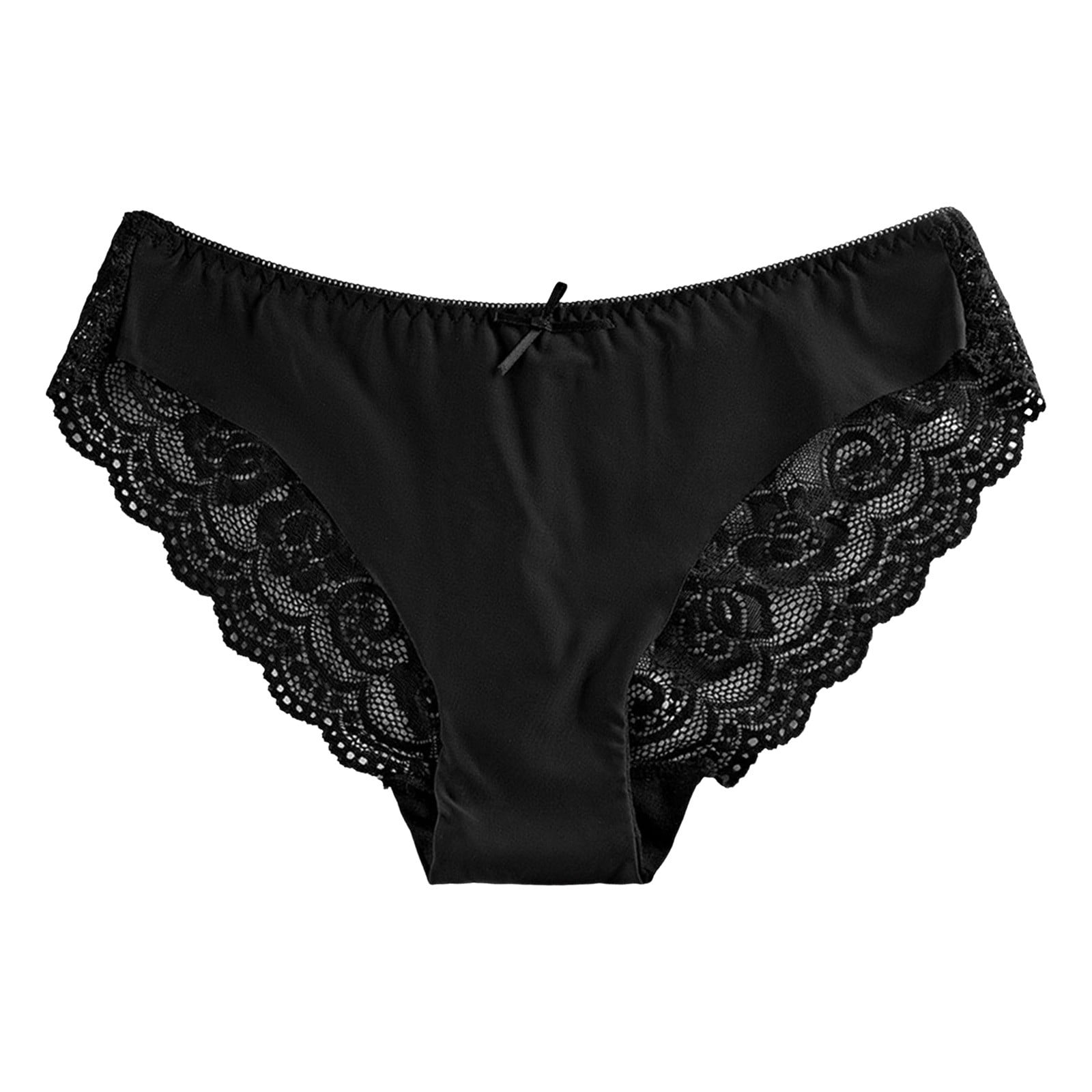 Kcodviy Womens Fashion Low Waist Underwear Solid Color Briefs Underwear Women Panties Silk G