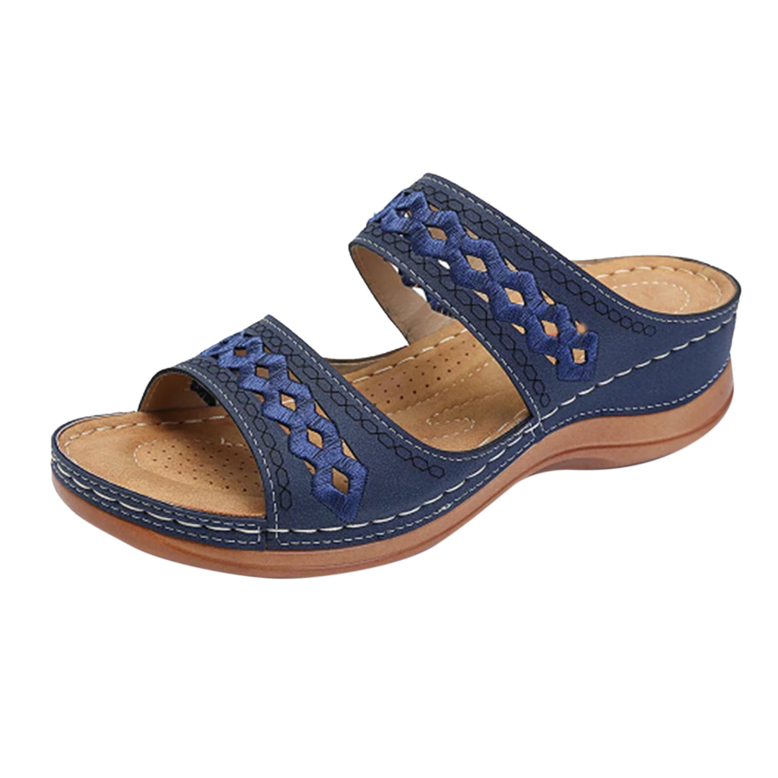 Kcodviy Women's Slippers Shoes Wedges Fashion Sliders On Strap Sandals ...