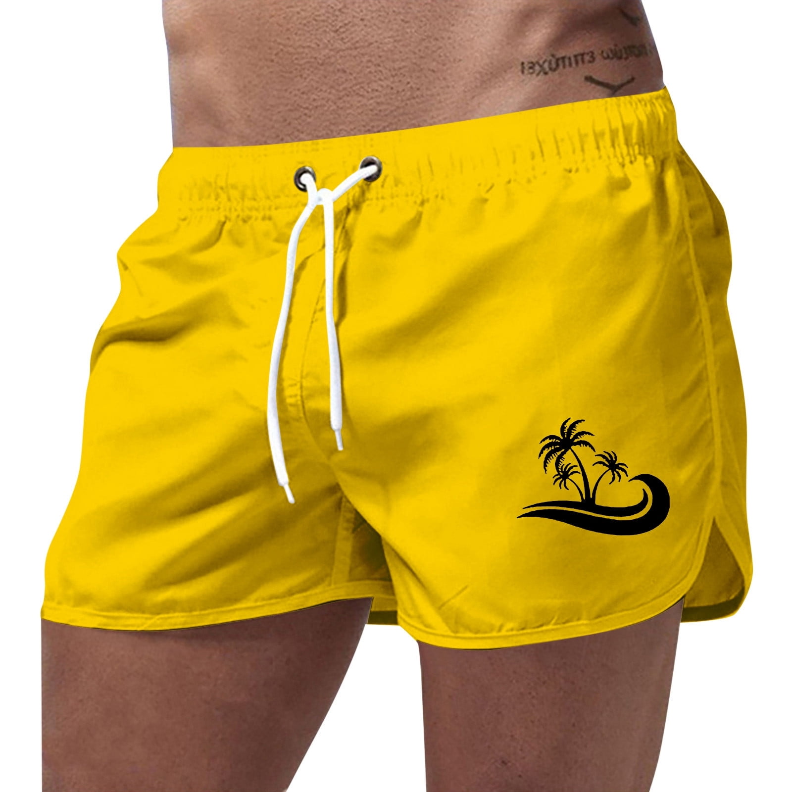 Kcolen Big and Tall Swim Trunks for Men Soild Color Beach Shorts Light ...