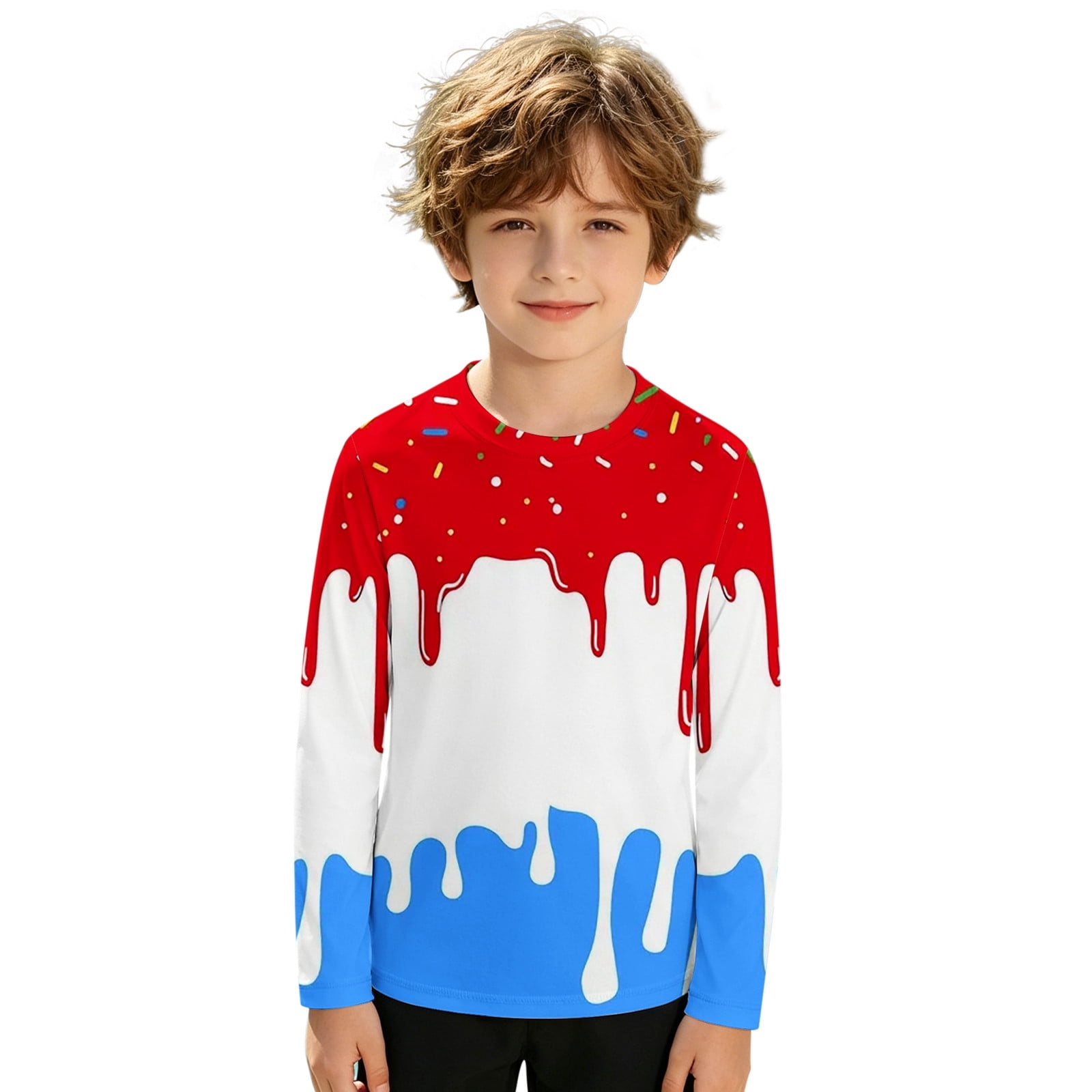 Kcolen Boys' Long Sleeve Rashguard UPF Sun Protection Swim Shirt UV SPF ...