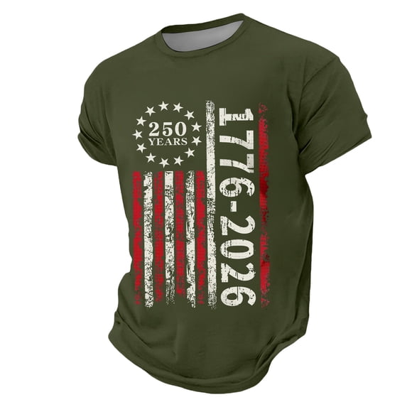 Kcolen Fourth of July Men's T-Shirts American Flag Shirts Men Short ...