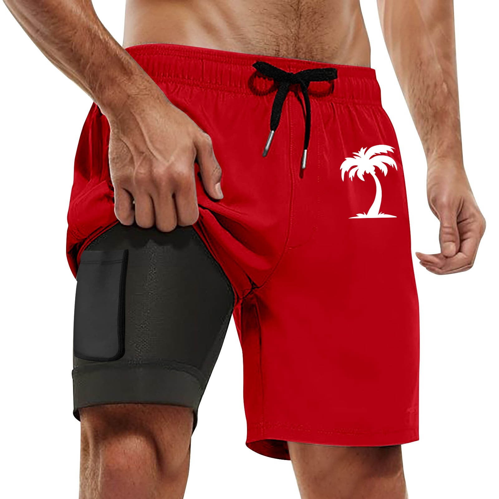 Kcolen Mens 5 Inch Swim Trunks Solid Board Shorts Men's Light Mens ...