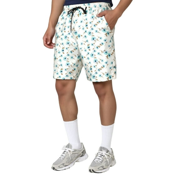 Kcolen Mens Small Swim Trunks 7 Inch Elastic Waist Drawstring Mens ...