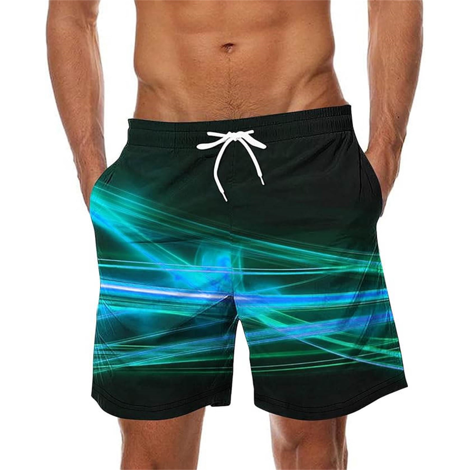 Kcolen Mens Small Swim Trunks 7 Inch High Stretch Beach Board Shorts ...