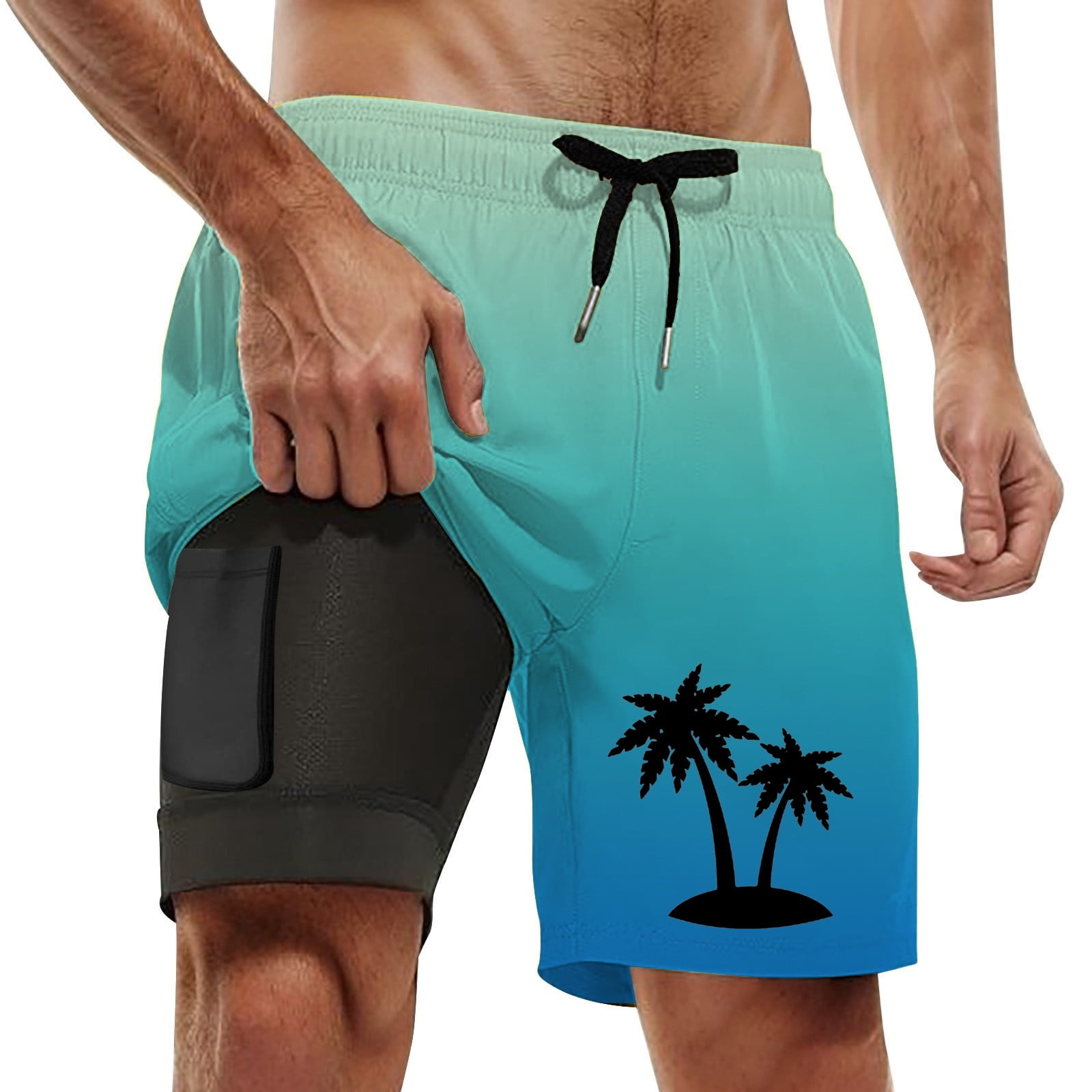 Kcolen Mens Small Swim Trunks 7 Inch High Stretch Mens Bathing Suits ...