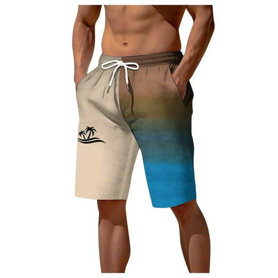 Kcolen Mens Swim Trunks 5 Inch Stretch Elastic Waist Drawstring Board ...