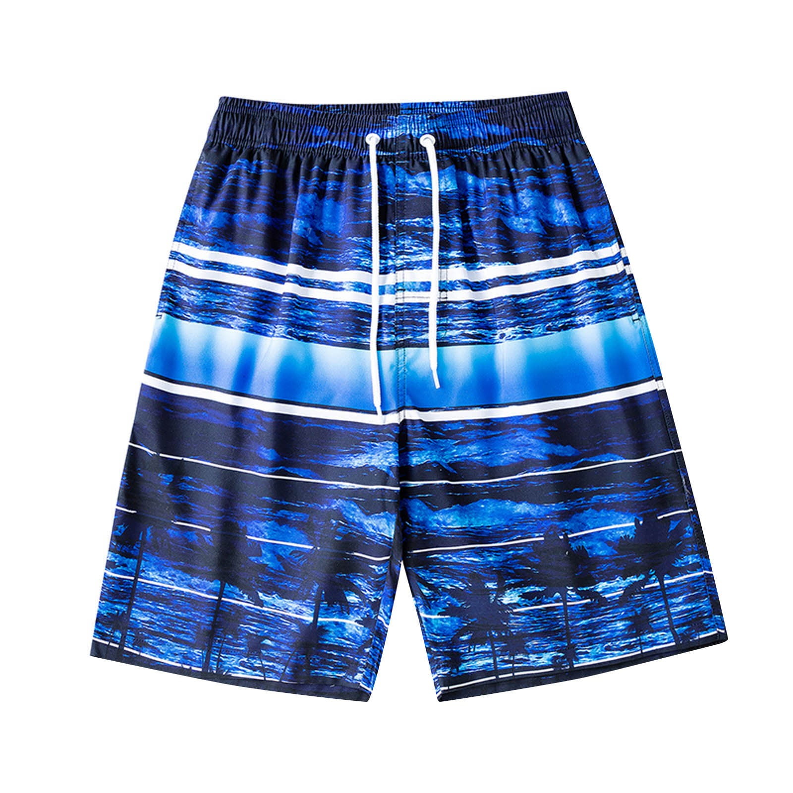 Kcolen Mens Swim Trunks 7 Inch Athletic Drawstring Stretch Boy Swim ...