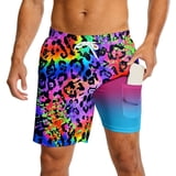Kcolen Mens Swim Trunks With Compression Liner,Mens Short Swim Trunks ...