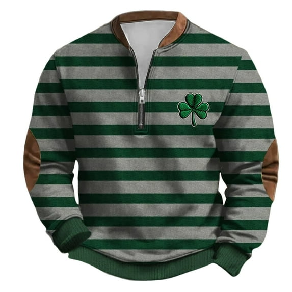 Kcolen St Patrick's Day Half Zip Collar Neck Men Sweatshirt Funny ...