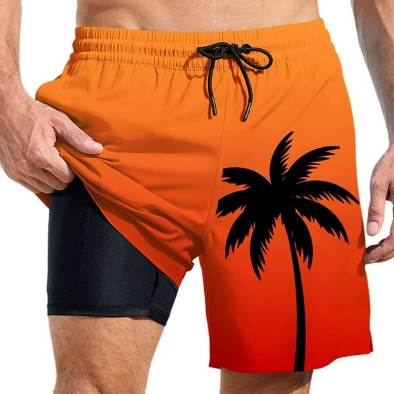 Kcolen Swim Trunks Men 5 Inch Elastic Waist Drawstring Swim Shorts ...