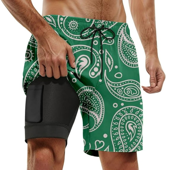 Kcolen Swim Trunks for Men Short Gradient Beach Board Shorts ...