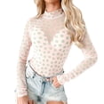 Kcolen Valentine Mesh Top for Women Heart Shamrock Printed Long Sleeve ...