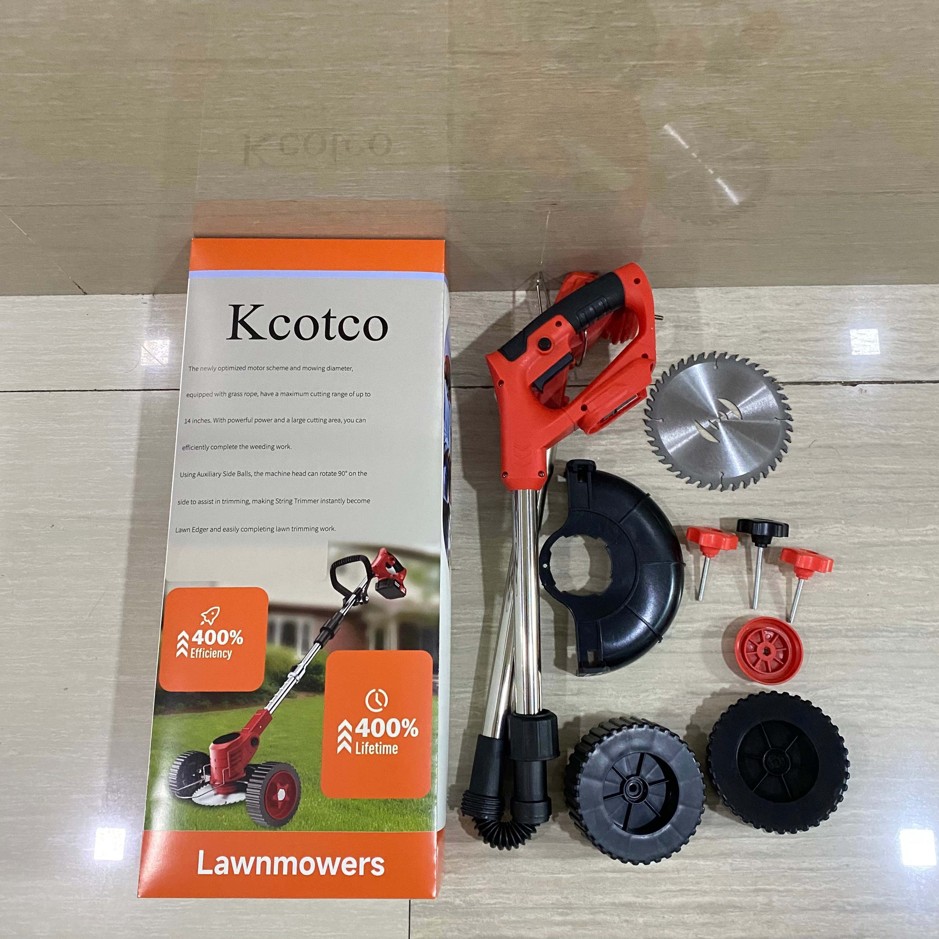 Kcotco Lawnmowers,14-Inch Cordless String Trimmer & Edger, (2 x 21V 4 ...