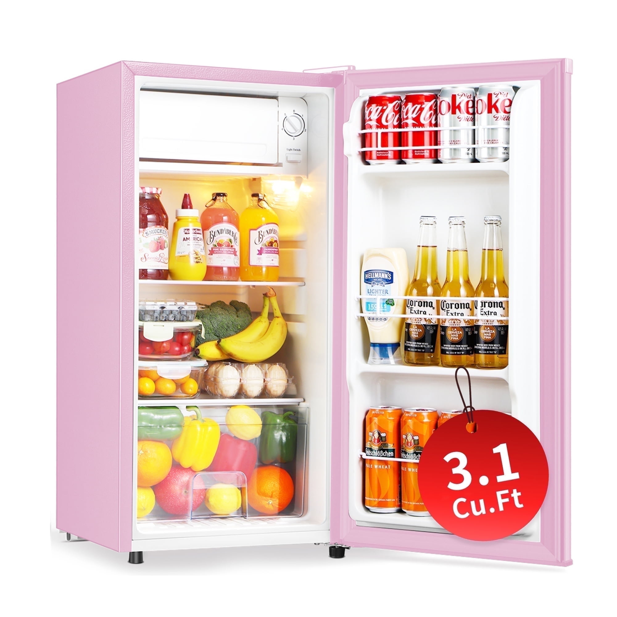 KCPOLRE 3.1 Cu.Ft Mini Refrigerator, Single Door, Compact Fridge with ...