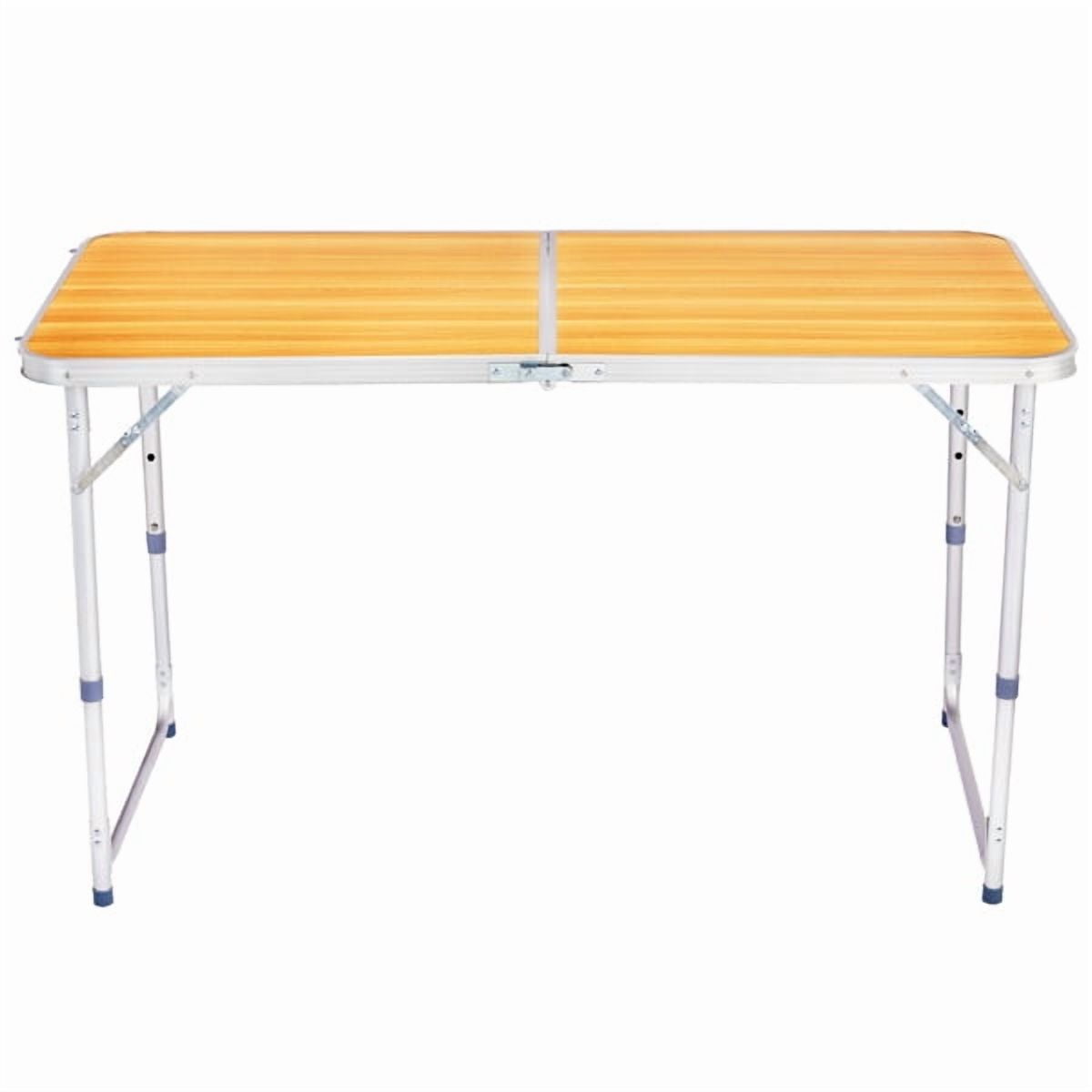 Kcpolre"4Ft Portable Multipurpose Folding Table - Wood Grain Finish ...