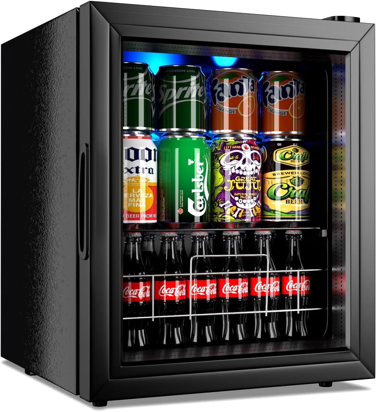 Kcpolre 75 Cans Beverage Refrigerator Cooler, 1.8 Cu.ft Mini Fridge ...
