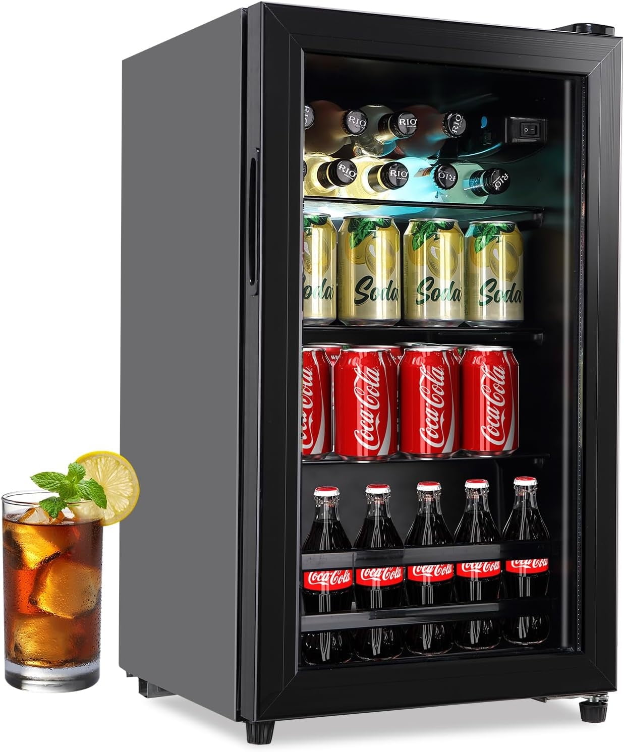 Kcpolre Beverage Refrigerator Cooler-120 Cans Freestanding Mini Fridge ...
