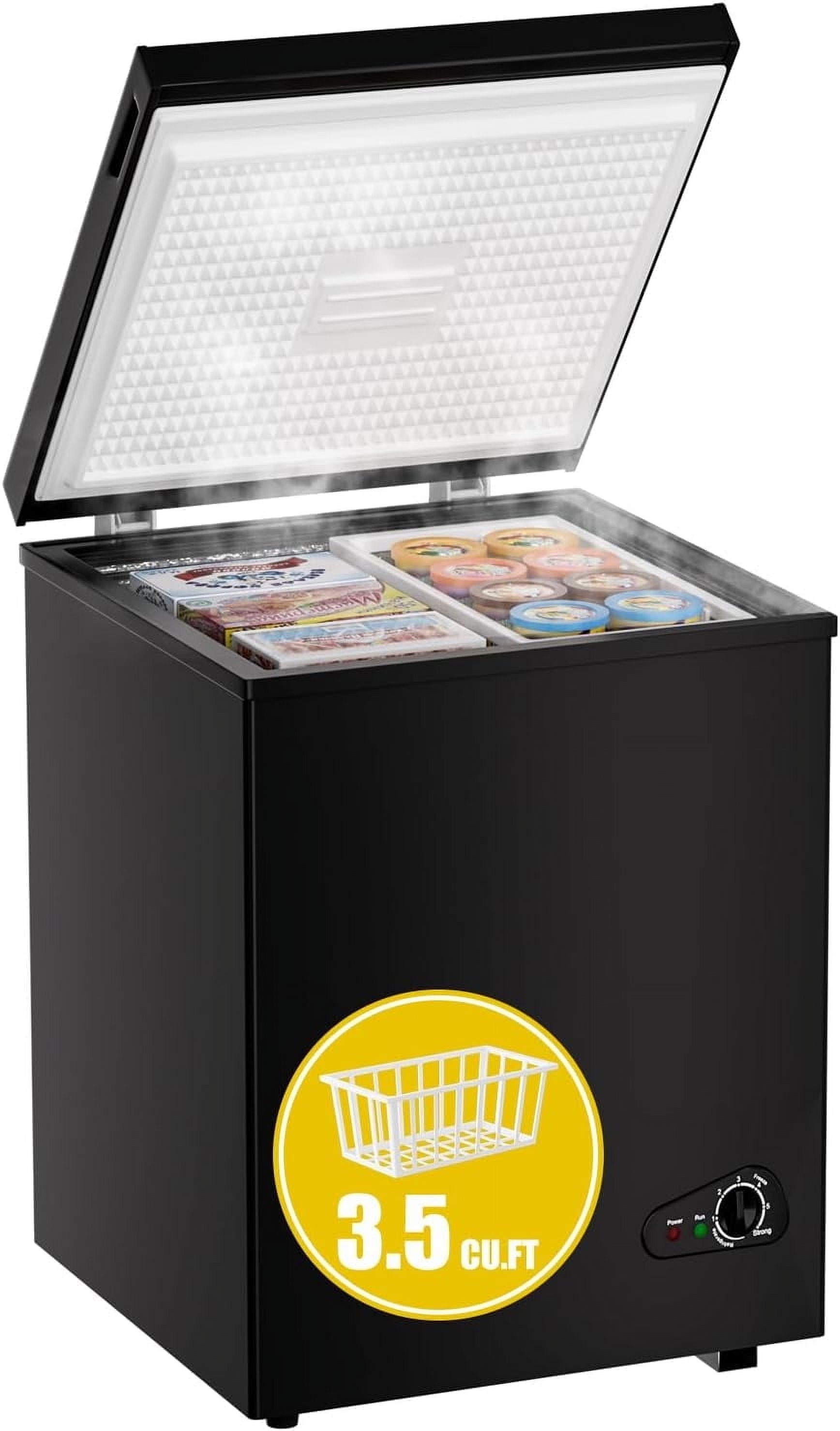 Kcpolre Chest Freezer 3.5 Cu.ft Mini Adjustable 7 Thermostat Compact ...