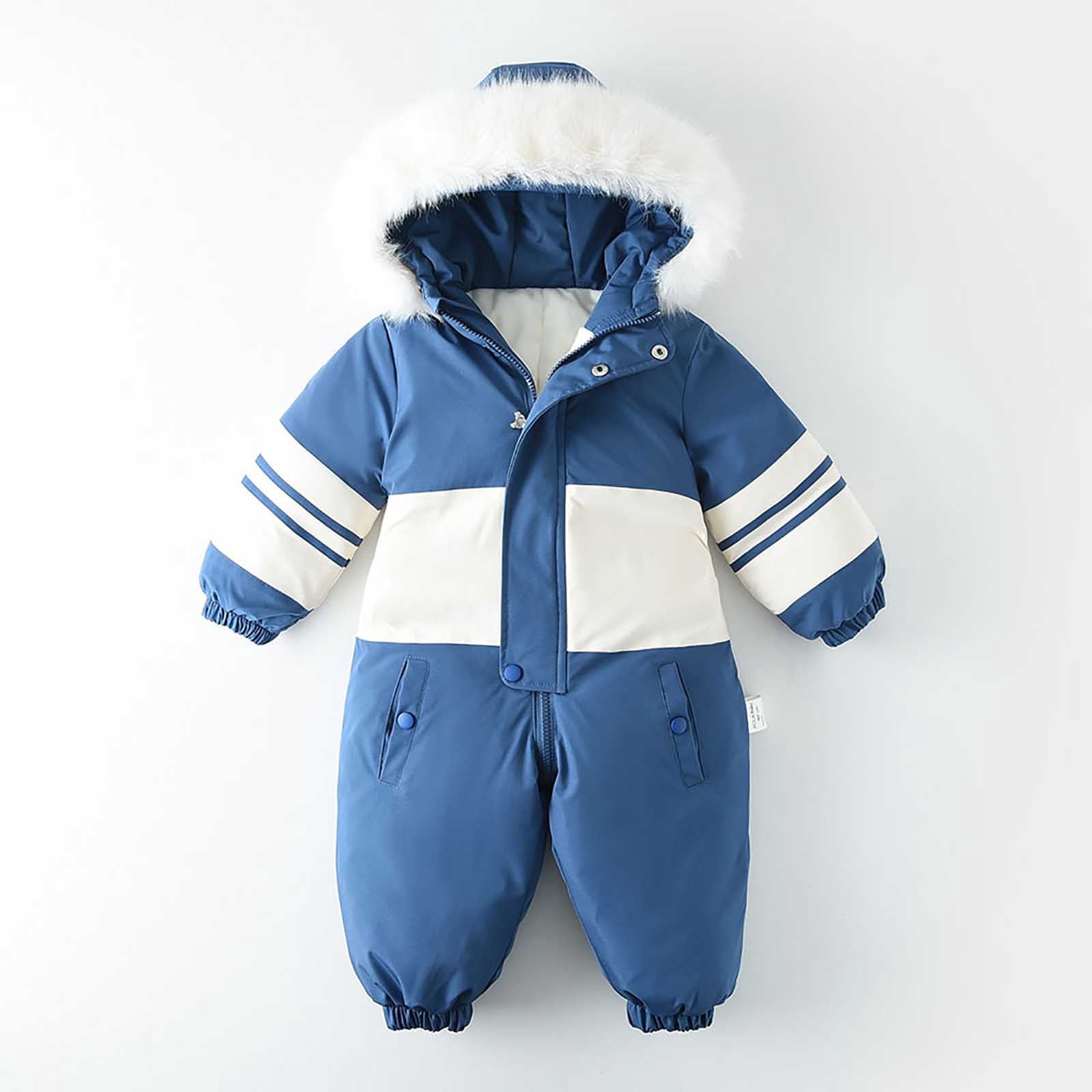 Kctiaxy Blue Infant Snowsuit Cute Baby Snow Suits Newborn Winter Coat ...