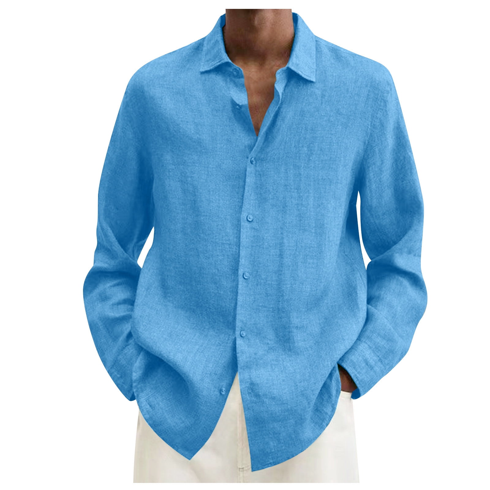 Kddylitq Button Down Short Sleeve Linen Shirts For Men Summer Casual