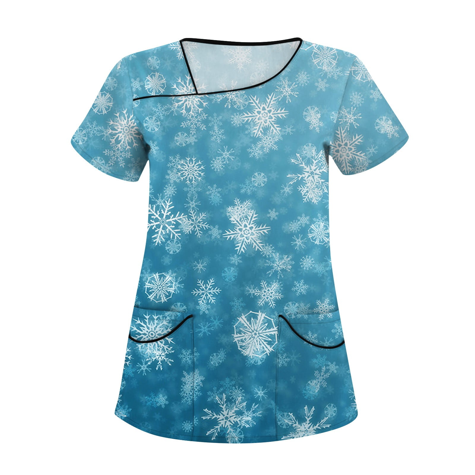 Kddylitq Christmas Funny Christmas Scrub Tops Women Graphic Printed