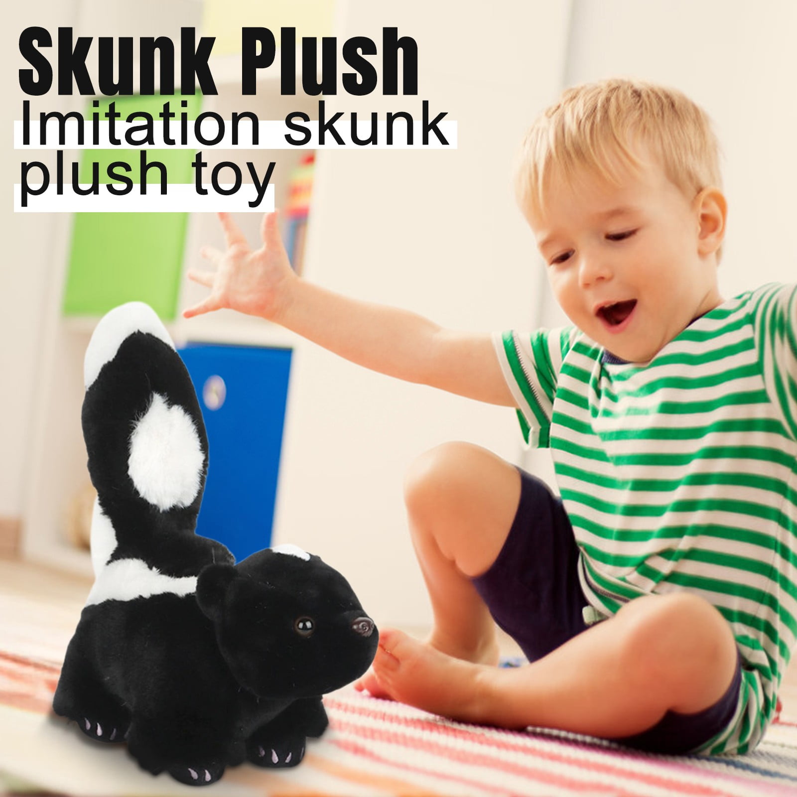 Kdfny 12.6" Skunk Plush Toy - Simulation Cartoon Cute Animal Stuffed ...