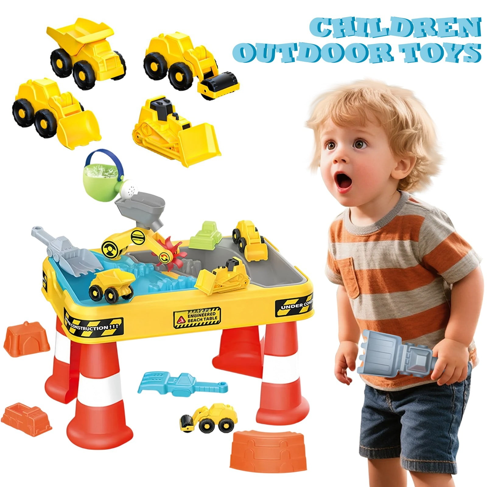 Kdfny 2025 Summer Beach Toys - 22" Large Engineering Beach Table for ...