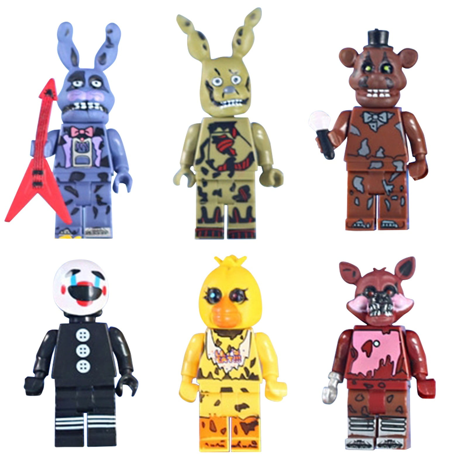 Kdfny Five Nights at Freddy's Building Bricks Kit Toys, 6Pcs Five ...