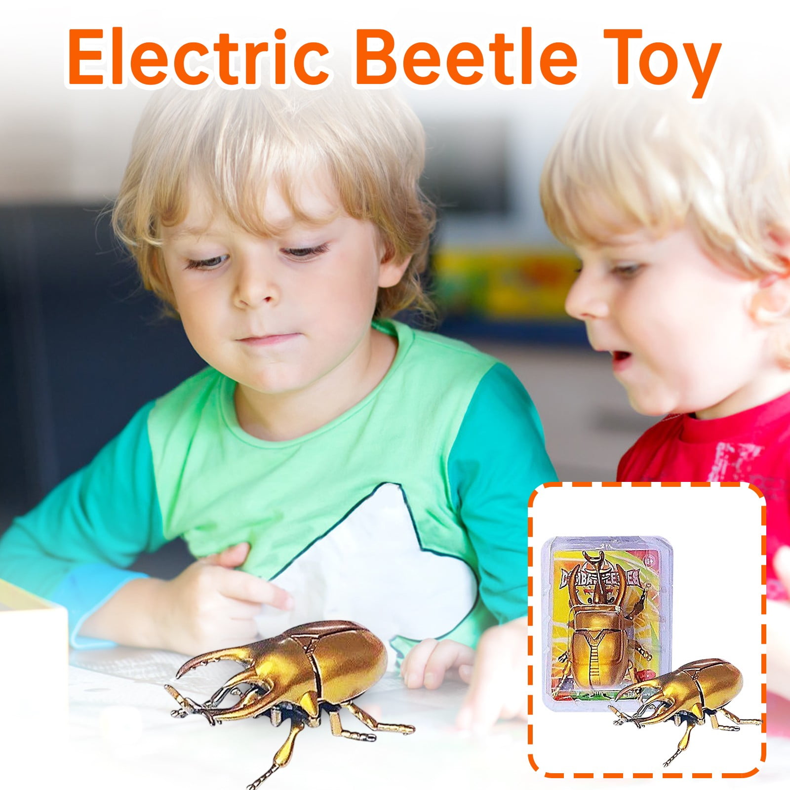 Kdfny Golden Moving Insect Model - Kids Beetle Clockwork Animal Toy ...