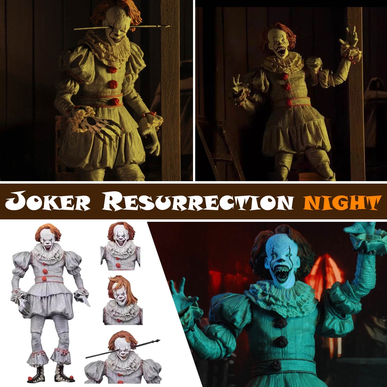 Kdfny IT Pennywise Action Figure - 7" Horror Movie Collectible (2017 ...
