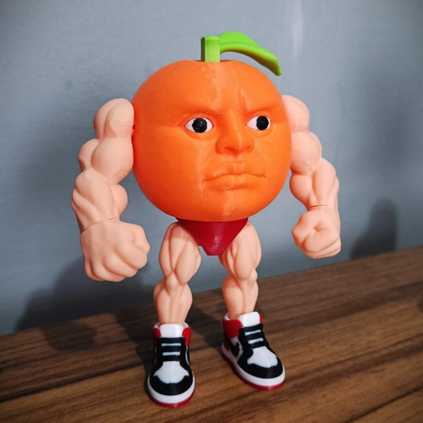 Kdfny Italian Brainrot Udin Din Din Din Dun 3D Printed Muscle Orange Action Figure - 5.7" Tall ...