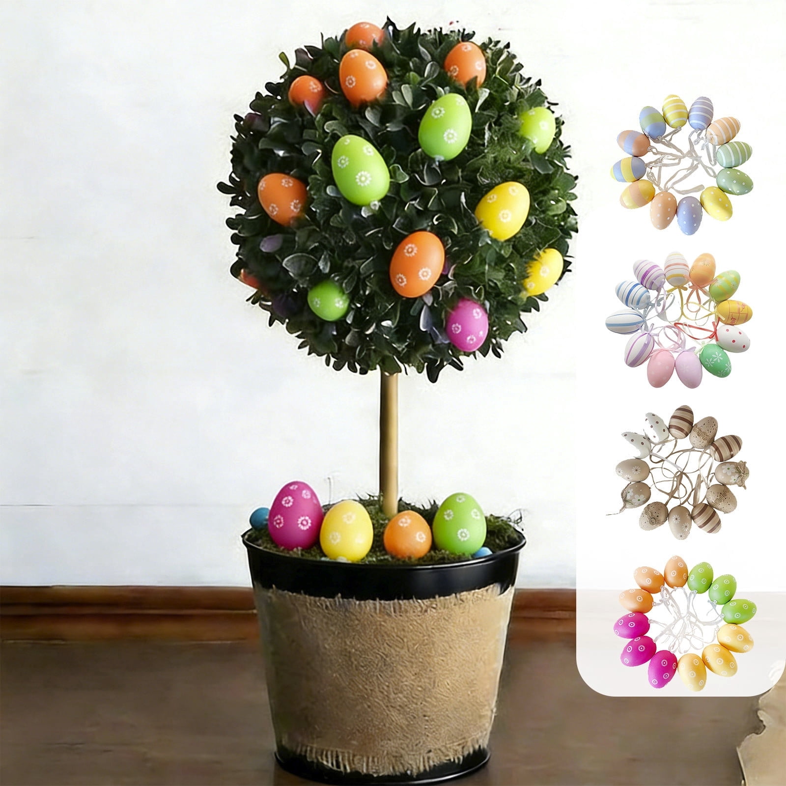 Kdkad 12 pc Solid Color Plastic Easter Eggs Decorations - 2.4×1.6 Inch ...