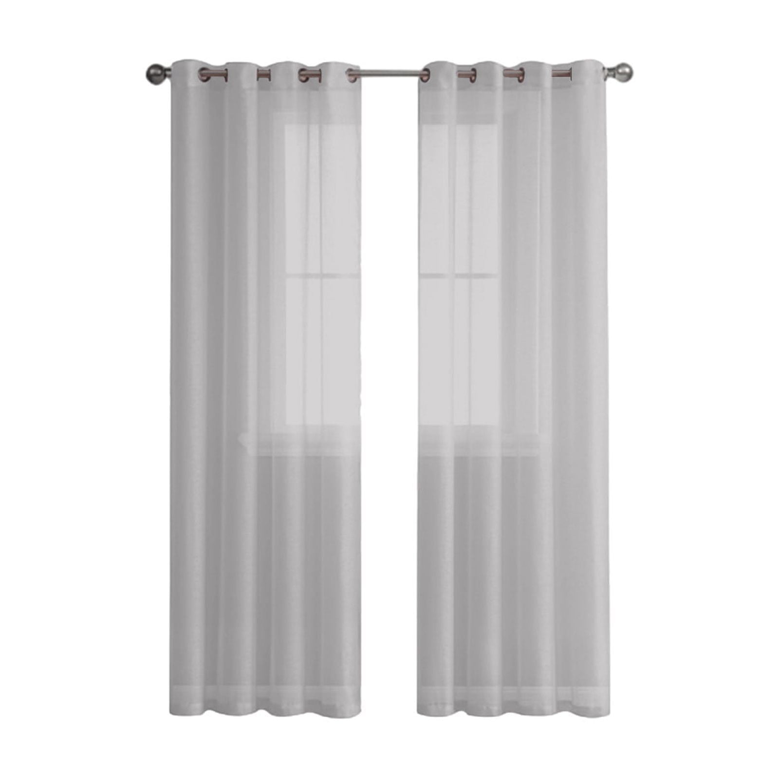 Kdkad Curtains Sheer - Linen Texture Semi Sheer Window Covering, Light ...