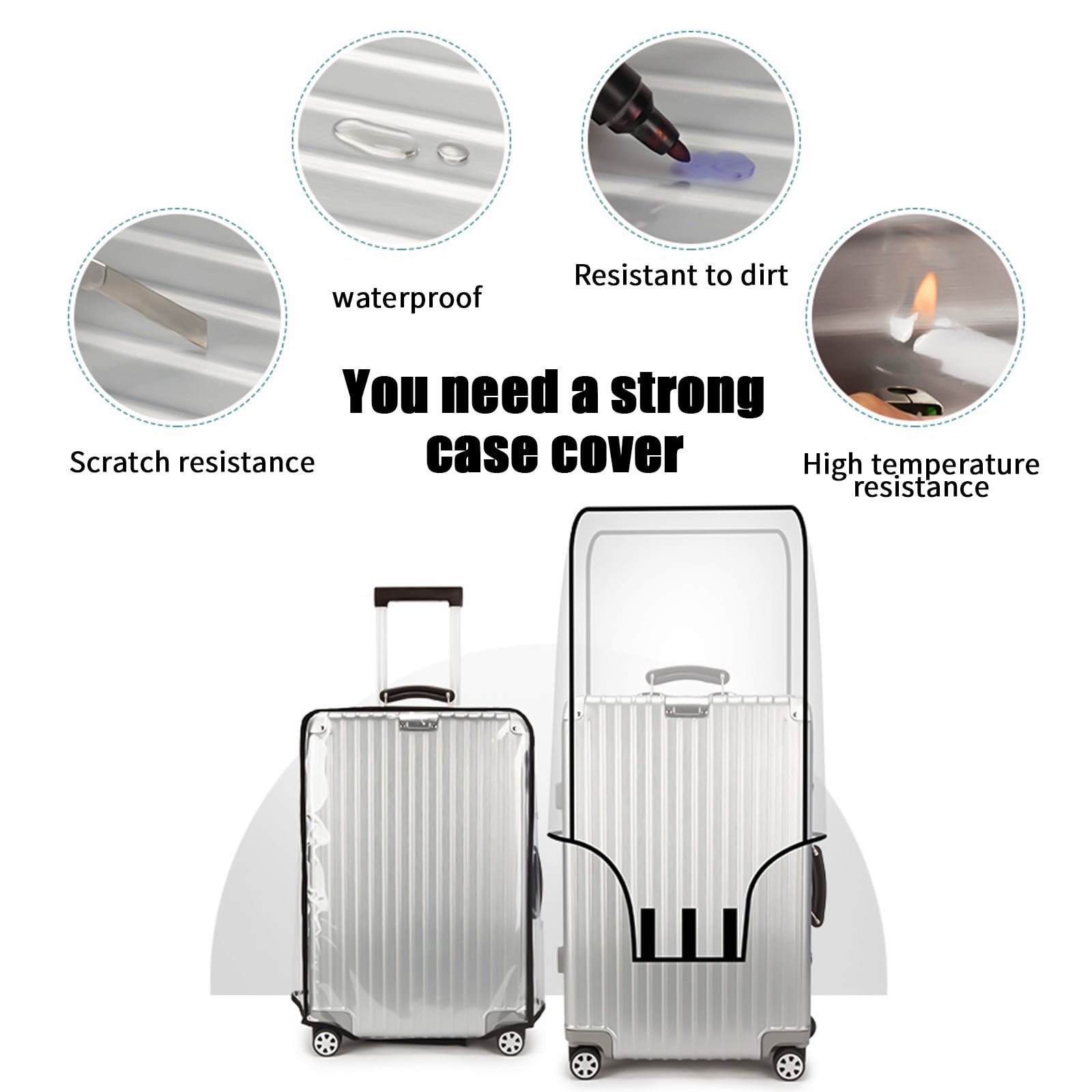 Kdkad Luggage Protector Suitcase Cover, Clear PVC Suitcase Cover ...