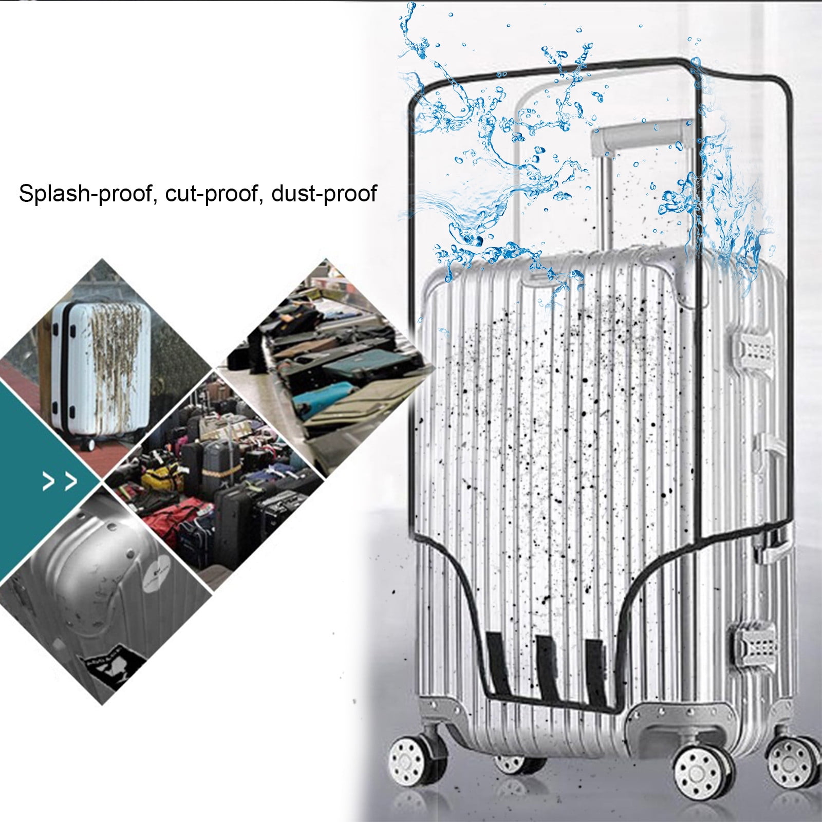 Kdkad Luggage Protector Suitcase Cover, Clear PVC Suitcase Cover ...