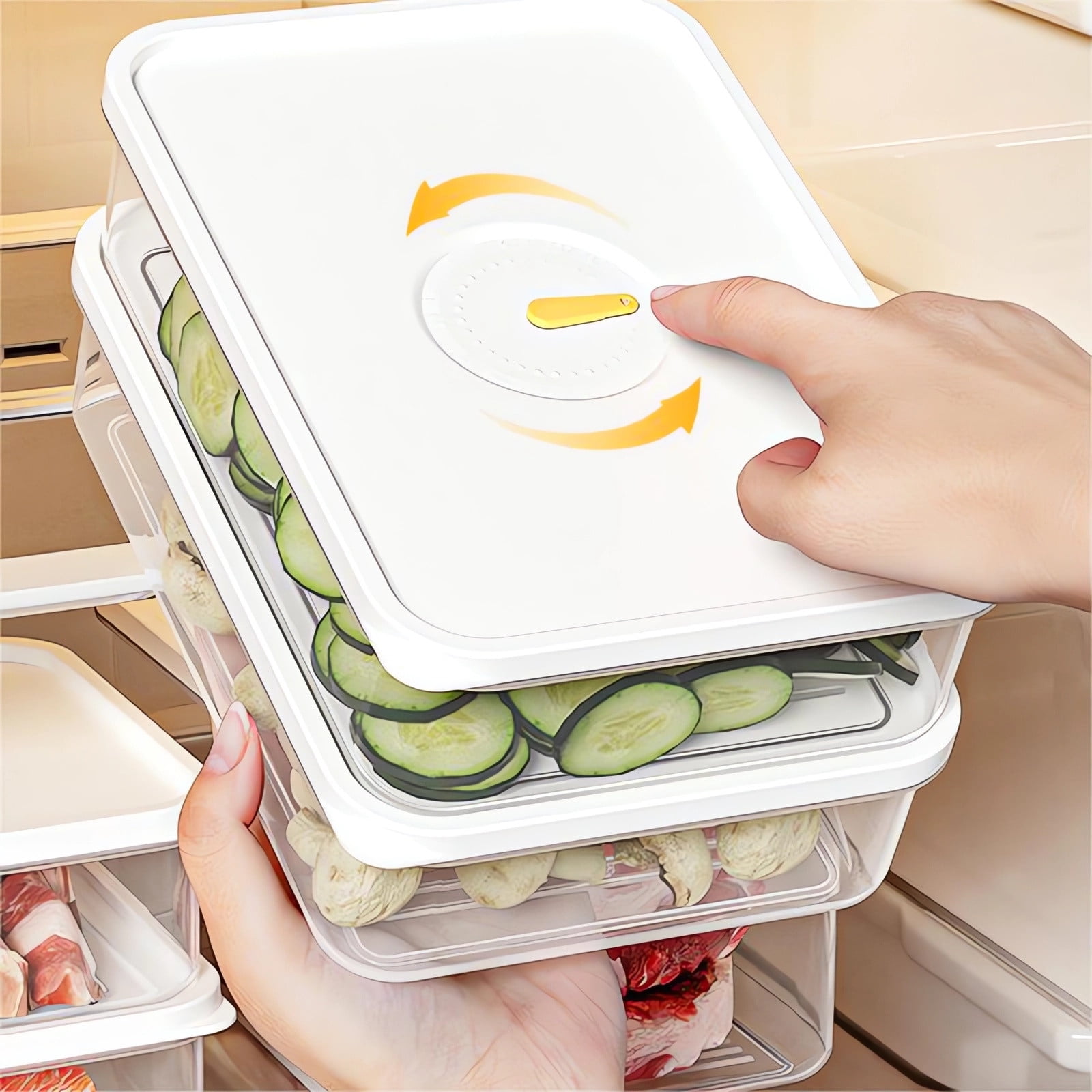 Kdkad Meat Container for Fridge, Lunch Meat Container for Refrigerator ...