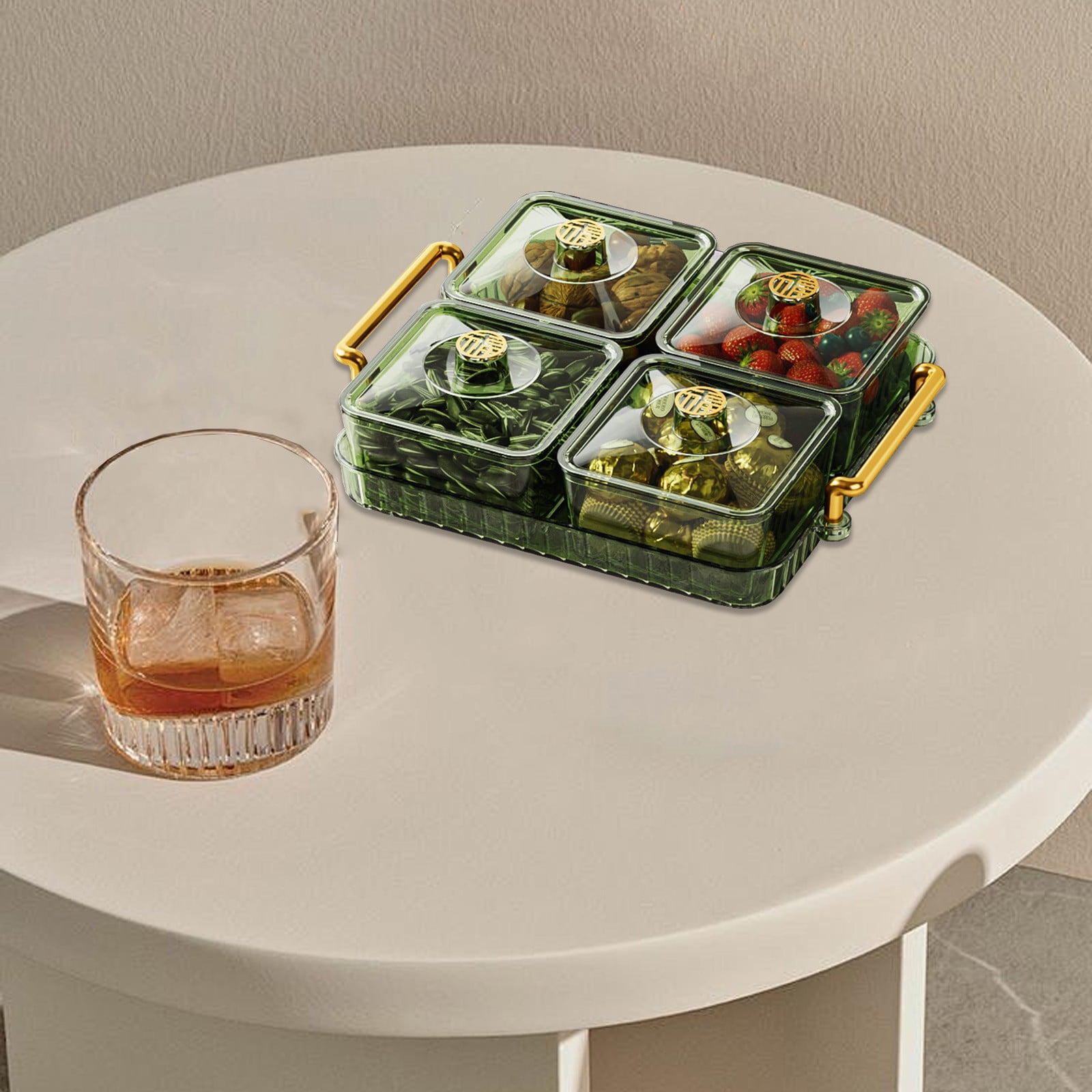 Kdkad Nut and Candy Serving Tray, Divided Snack Serving Bowls, Plastic ...