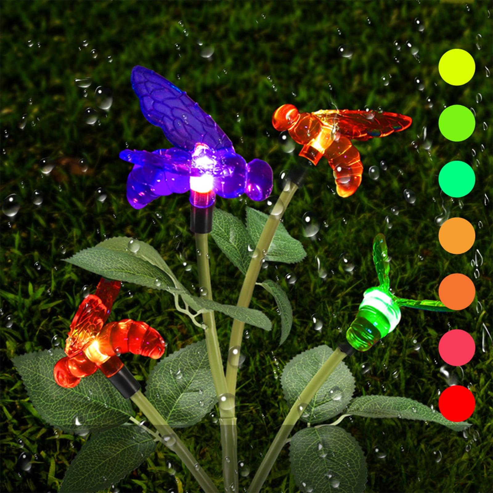 Kdkad Solar Garden Bee Lights, Solar Pathway Lights, Solar Firefly Lights, Swaying LED Solar ...
