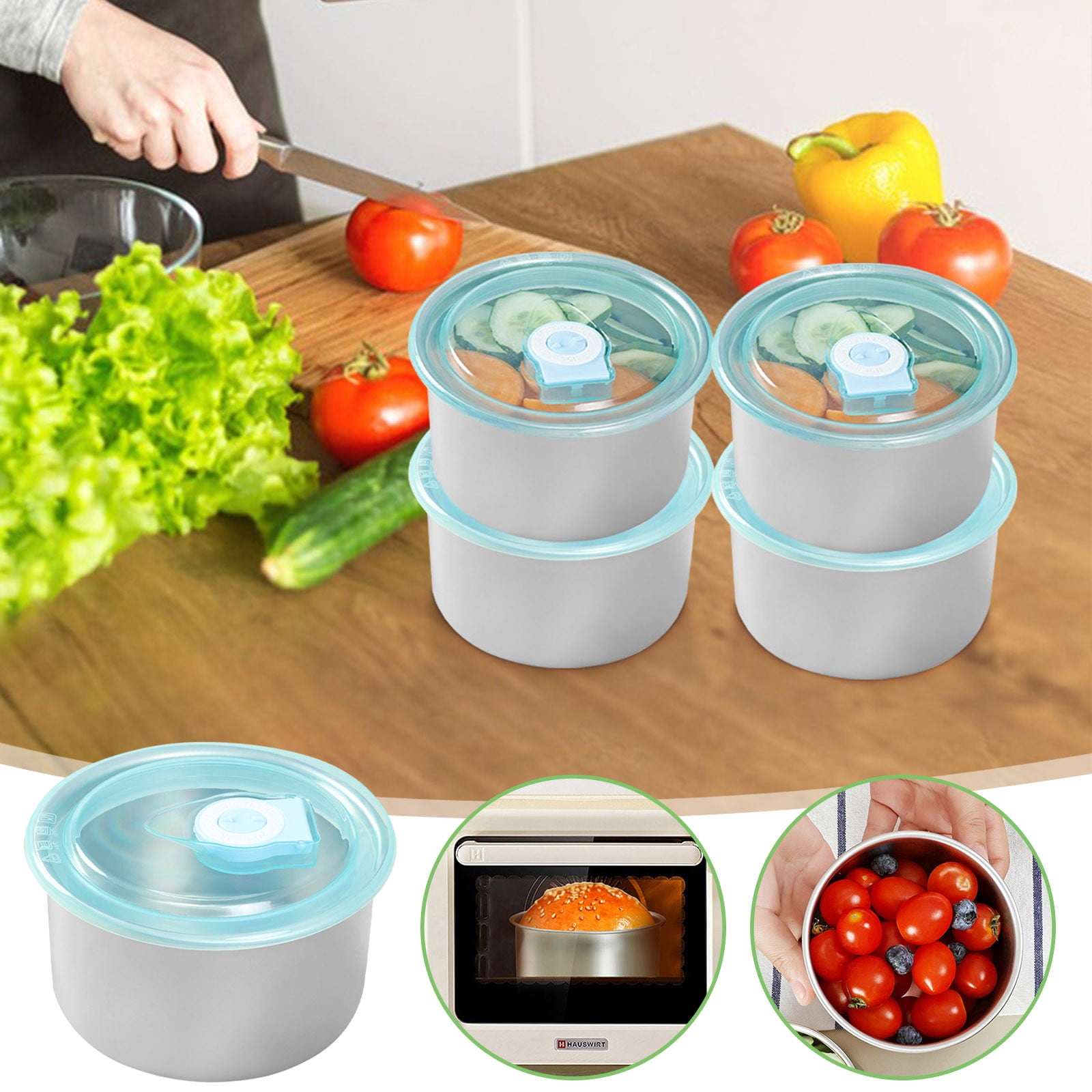 Kdkad Stainless Steel Containers with Lids, Leakproof Stainless Steel ...