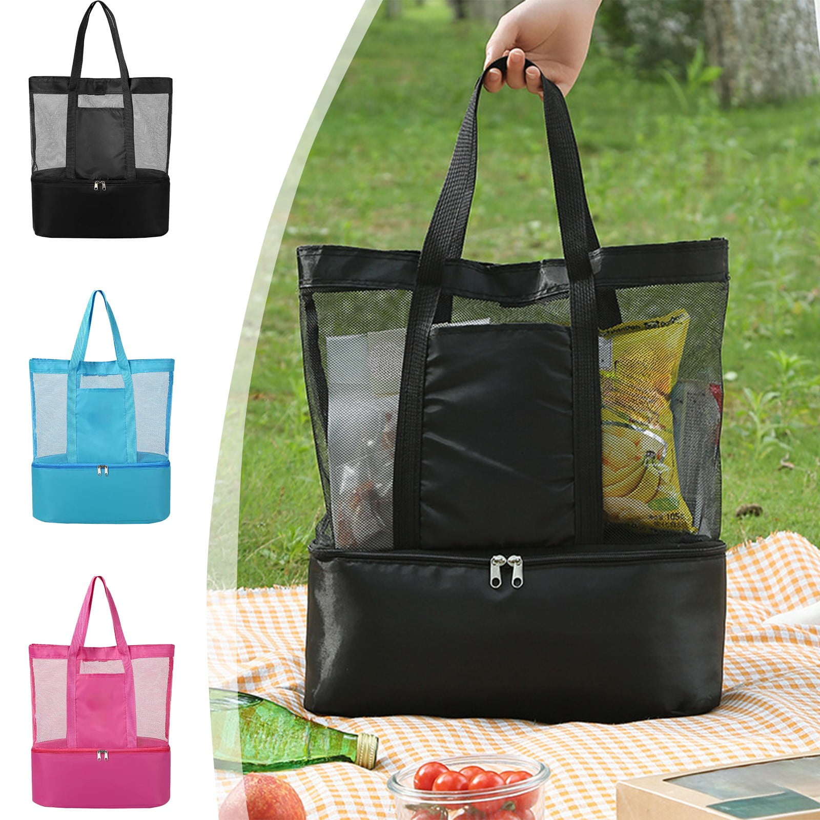 Kdkad Waterproof Beach Bag with Dry Wet Compartments - Sand Proof Swim ...