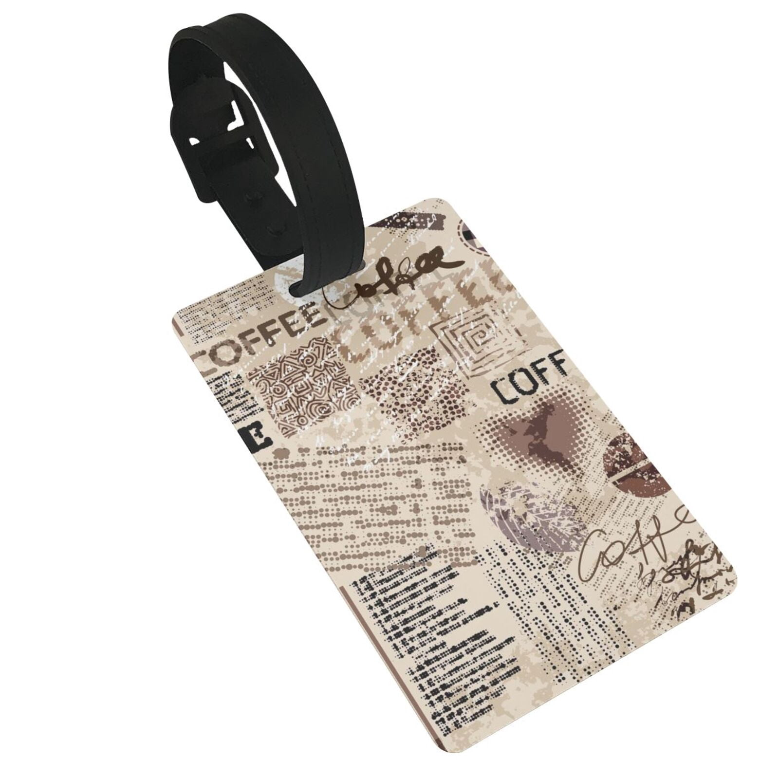 Kdxio Abstract Coffee Pattern With Letters Luggage Tags Privacy Cover ...