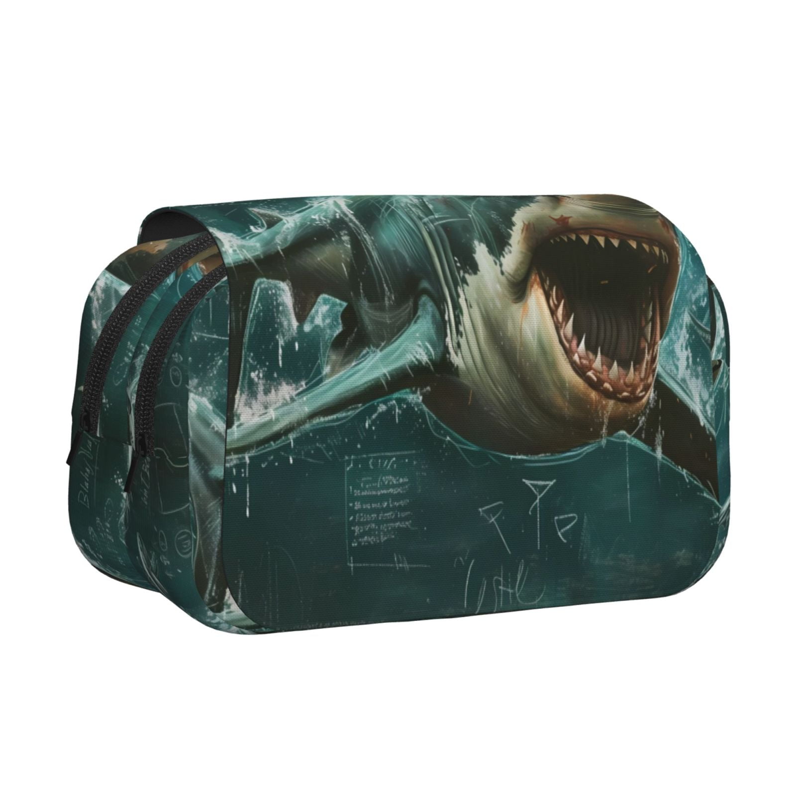 Kdxio Abstract Geometric Shark for Double Compartment Pen Case Oxford ...