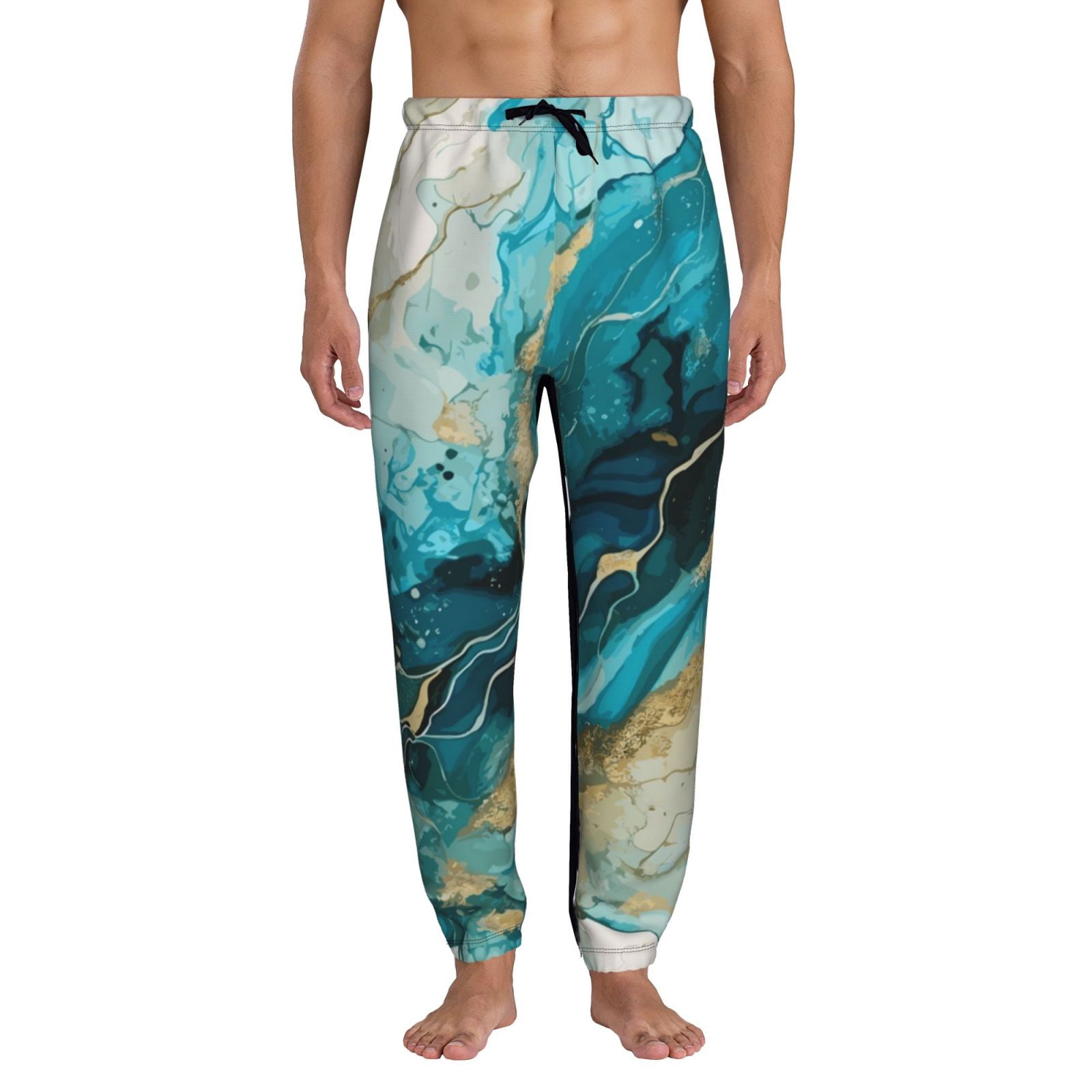 Kdxio Abstract Ocean Currents Pattern Joggers,Sweatpants for Men with ...
