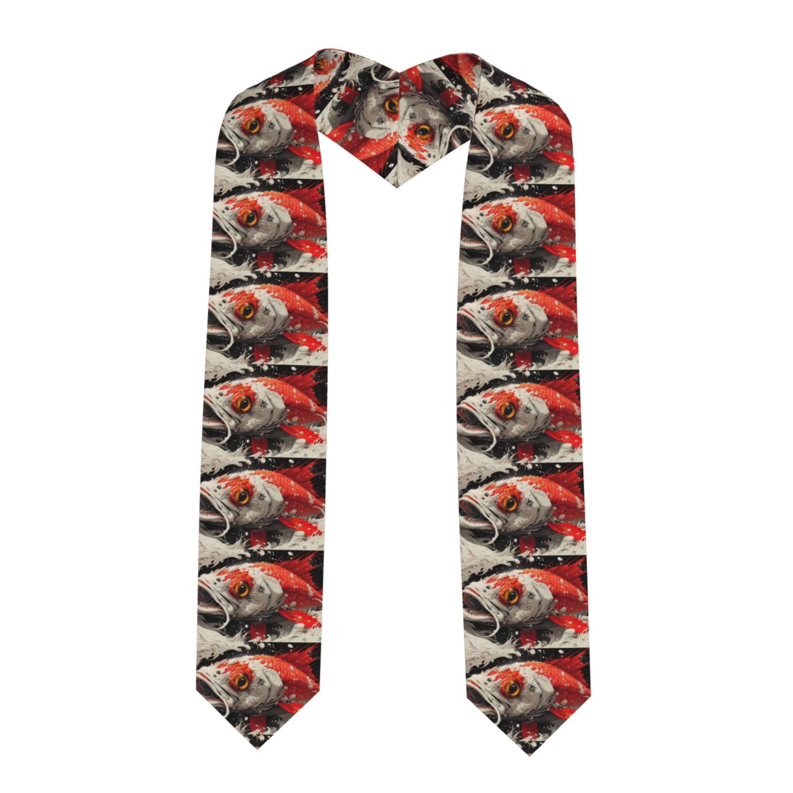 Kdxio Abstract Red Koi Fish Art Graduation Stole Class, Graduation Sash ...