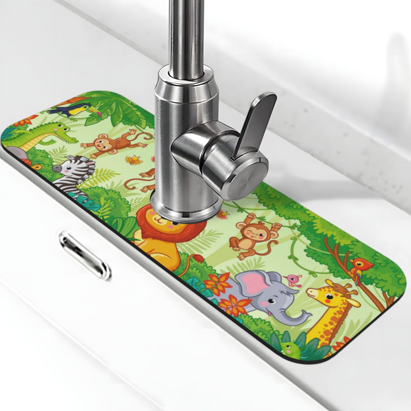 Kdxio African Animals in the Jungle Pattern Non-Slip Diatom Mud Faucet ...