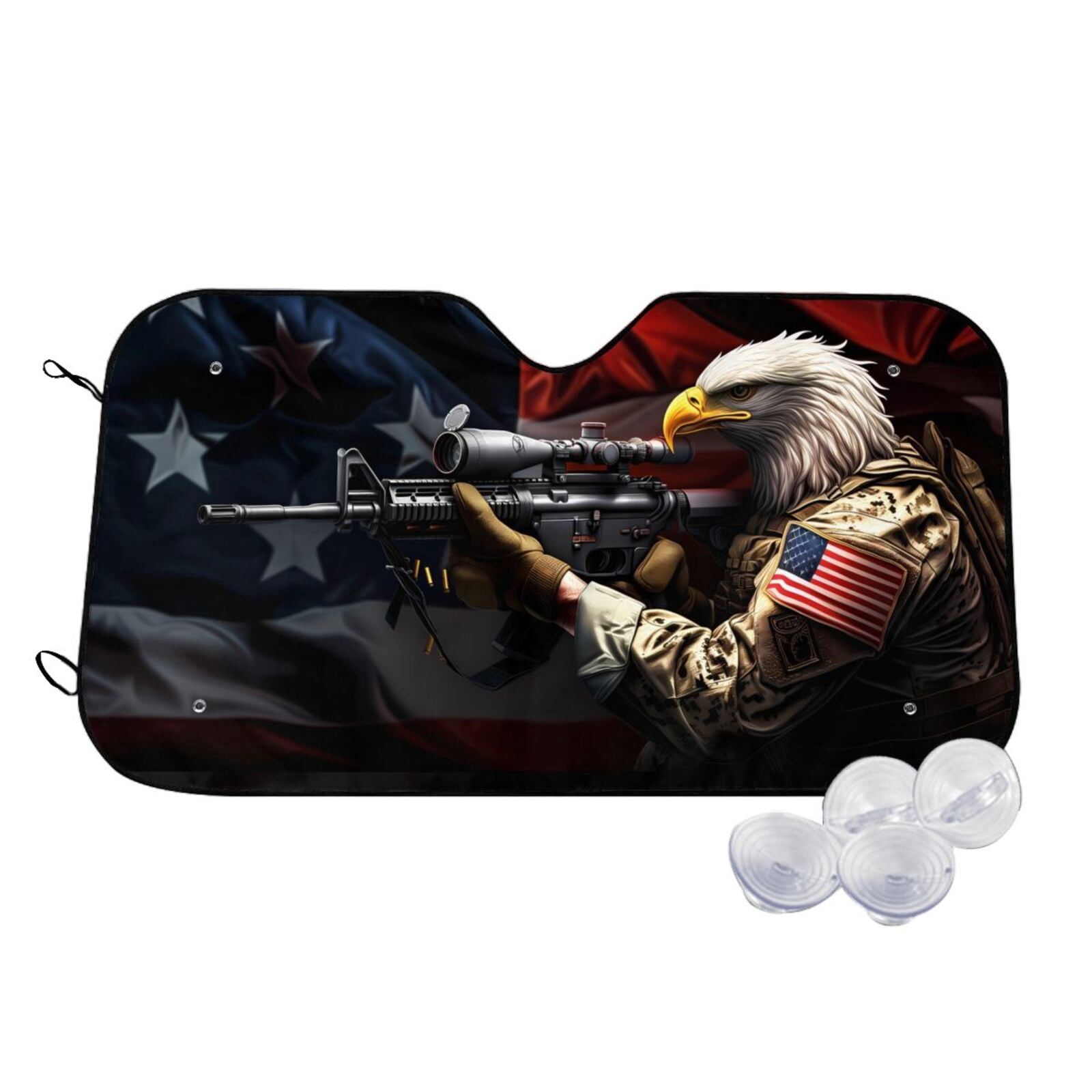 Kdxio American Bald Eagle Warrior Print Windshield Sun Shade,UV Rays ...