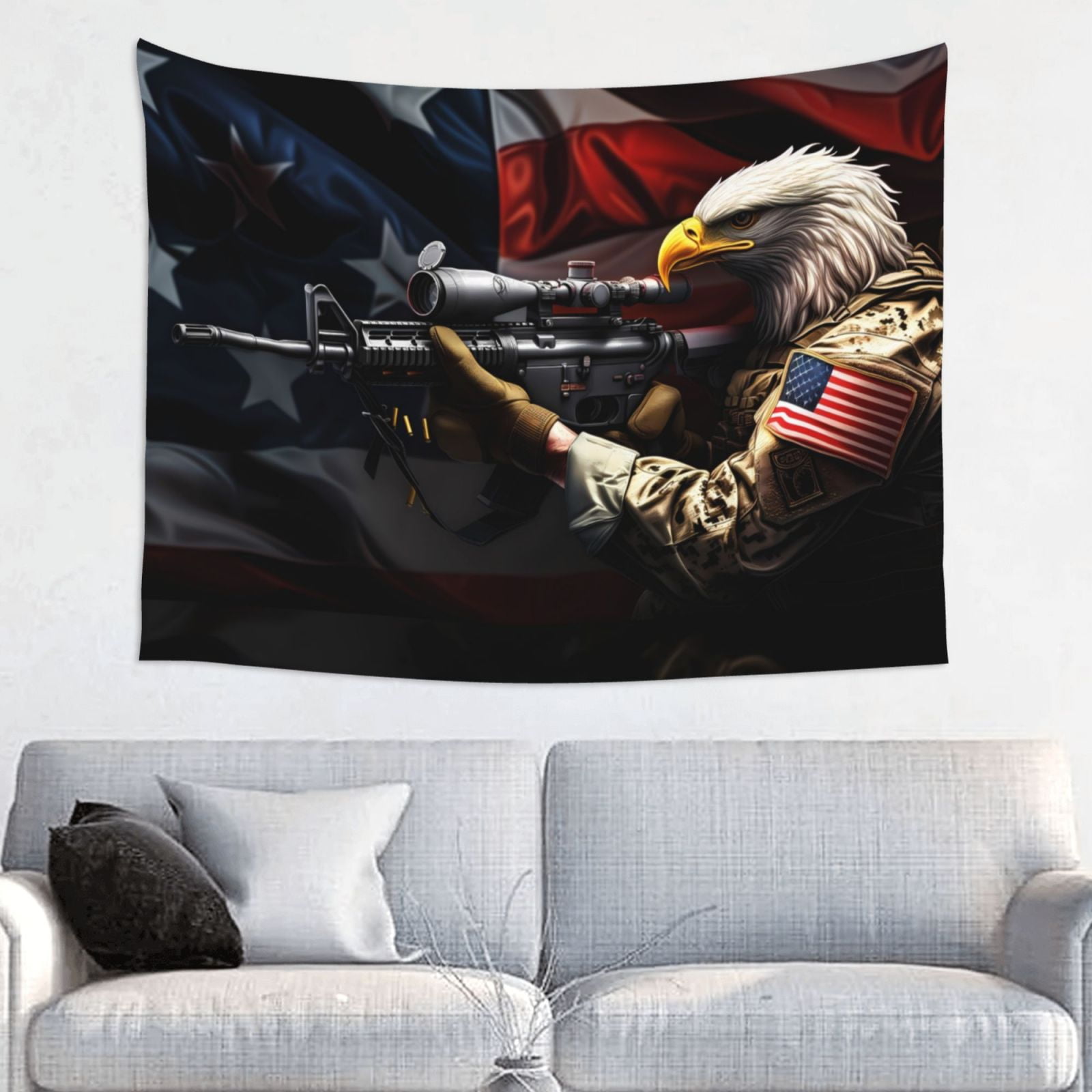 Kdxio American Bald Eagle Warrior Wall Hanging Tapestries Banner For ...